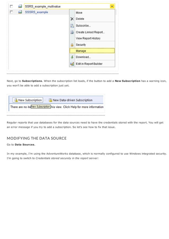 Automating reports with ssrs subscriptions | PDF