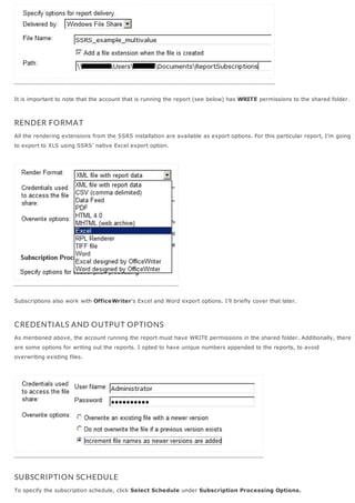 Automating reports with ssrs subscriptions | PDF
