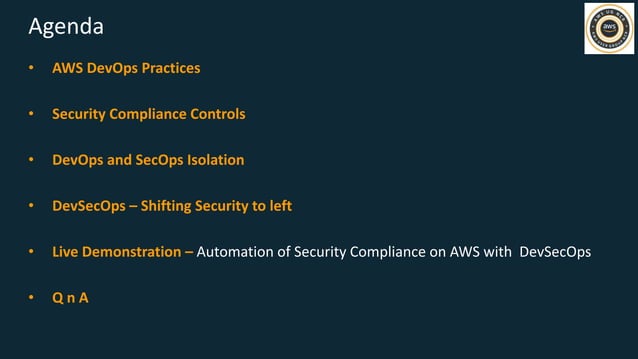 Automating Security Compliance On Aws With Devsecops Ppt