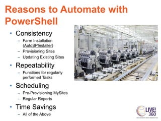 Automating SharePoint on premises tasks with PowerShell | PPTX