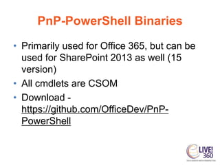 Automating SharePoint on premises tasks with PowerShell | PPTX