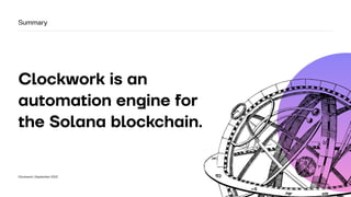 Automating The Blockchain by Clockwork | PDF