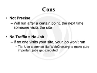 Automating your plugin with WP-Cron | PPT