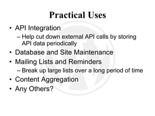 Automating your plugin with WP-Cron | PPT