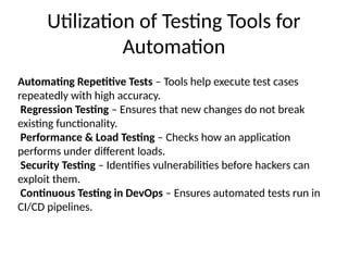 Framework of Test Automation in Software Testing | PPTX
