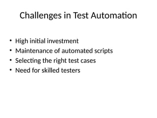 Framework of Test Automation in Software Testing | PPTX