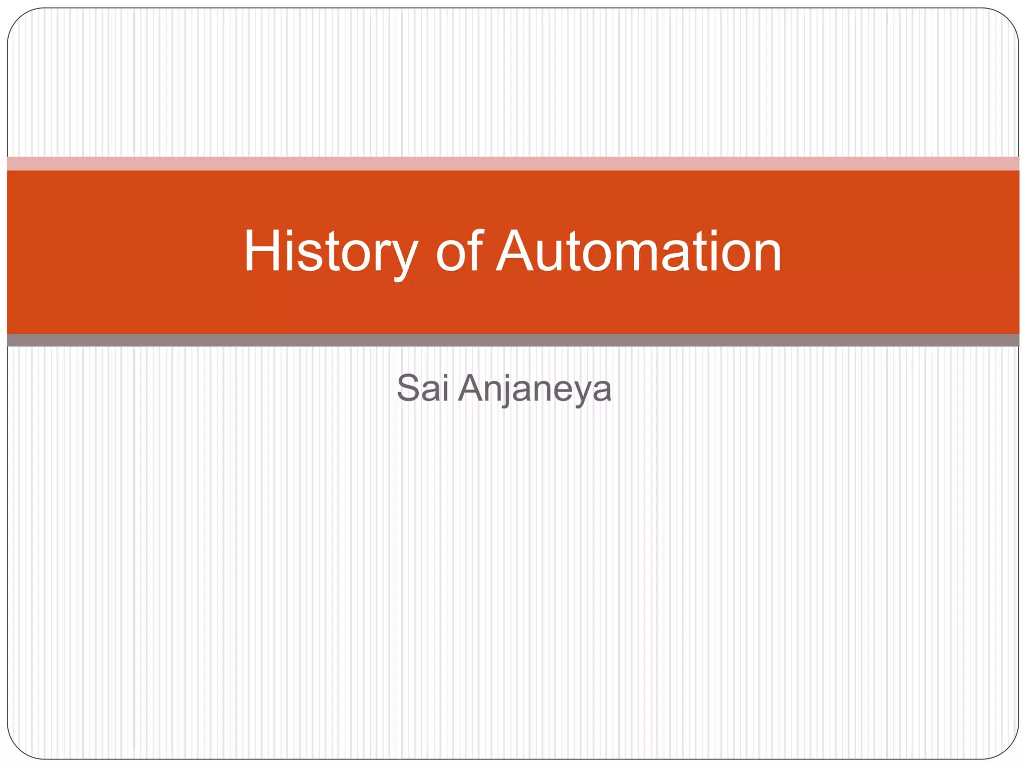 industrial automation history | PPTX
