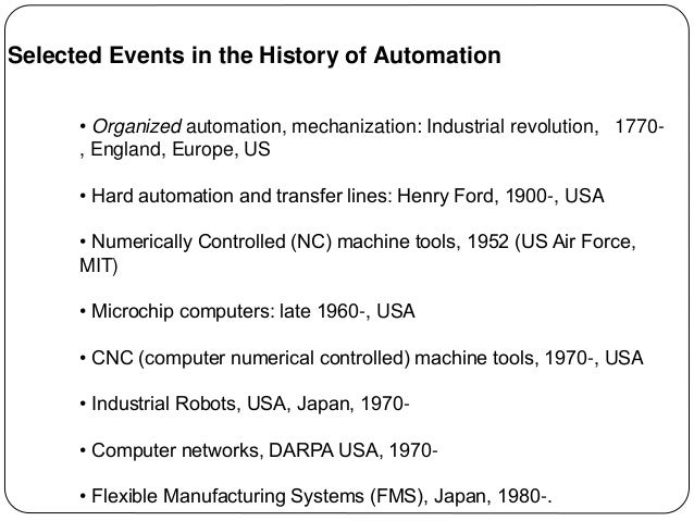 History of automation - vinpase