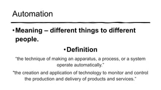 Automation - Production and Operations Management | PPTX