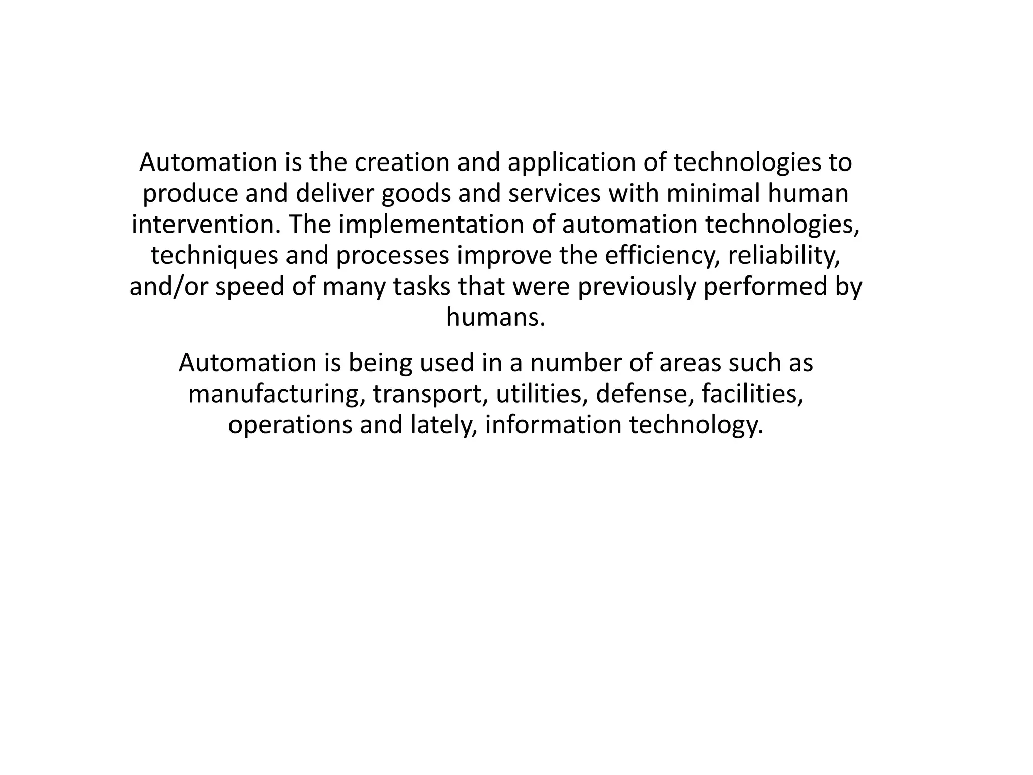 AUTOMATION.pptx | Robotics | Technology & Computing
