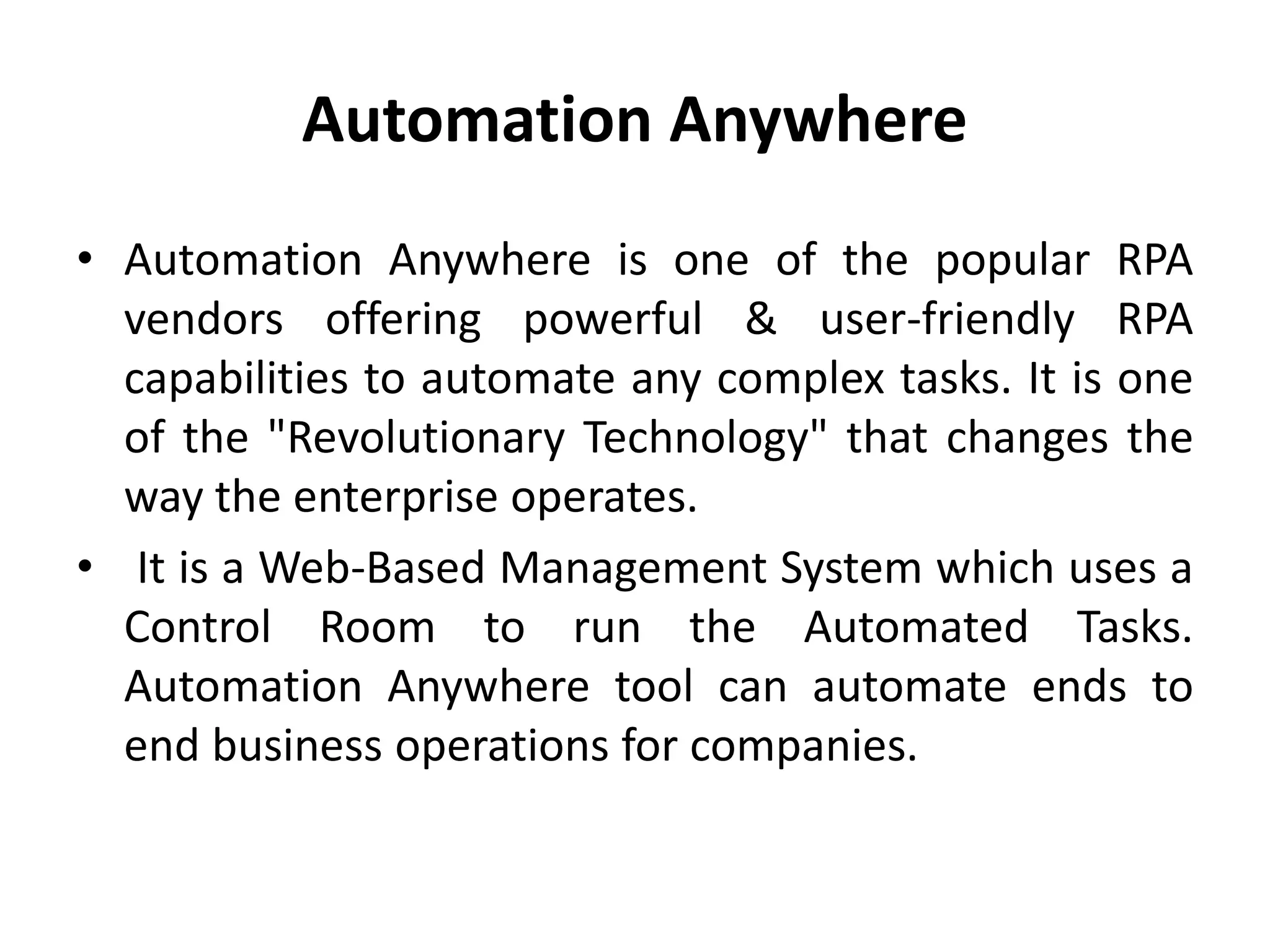 Automation anywhere | PPTX