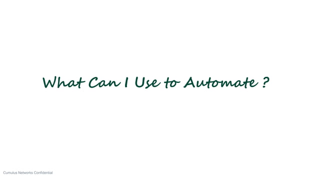 Cumulus Networks: Automating Network Configuration | PPT