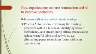 Automation and Artificial Intelligence | PPTX