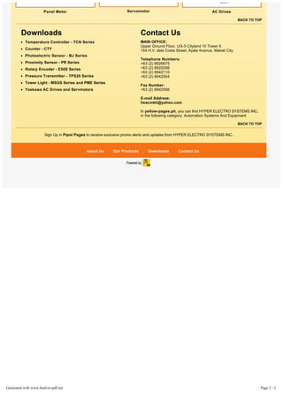 Automation and Electrical Products - Hyper Electro Systems Inc | PDF