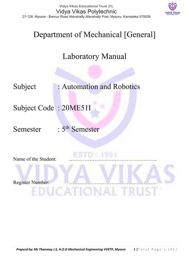 Automation and Robotics Lab Manual 20ME51I.pdf
