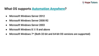 Automation anywhere interview question | PPTX | Operating Systems | Computer Software and ...