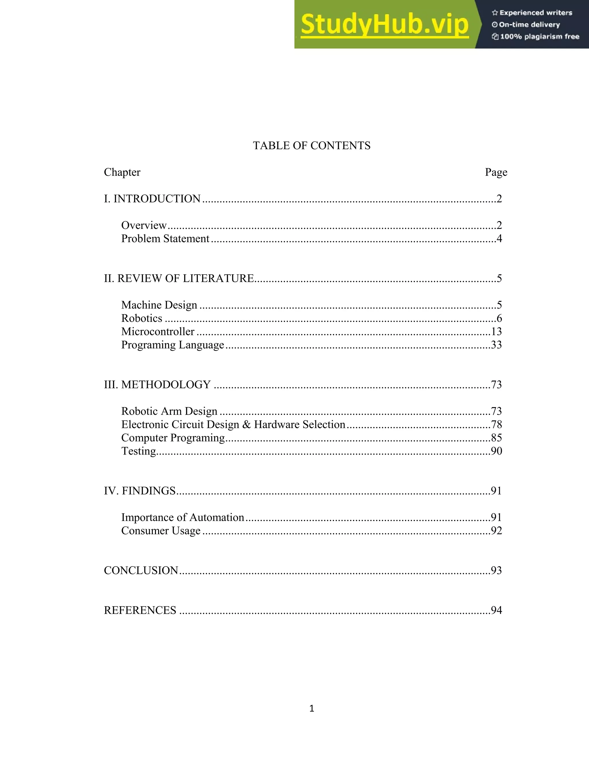 Automation A Robotic Arm (FYP) Thesis.pdf