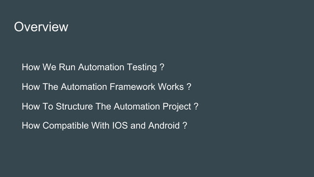 How To Design Automation framework | PPTX | Operating Systems | Computer Software and Applications