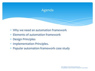 Automation framework design and implementation | PPT
