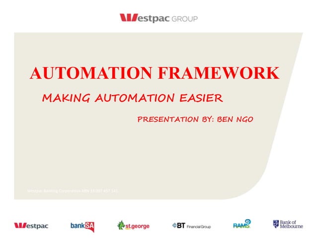 Automation Framework Presentation | PPTX