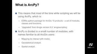 Automation in ArcGIS using Arcpy | PDF