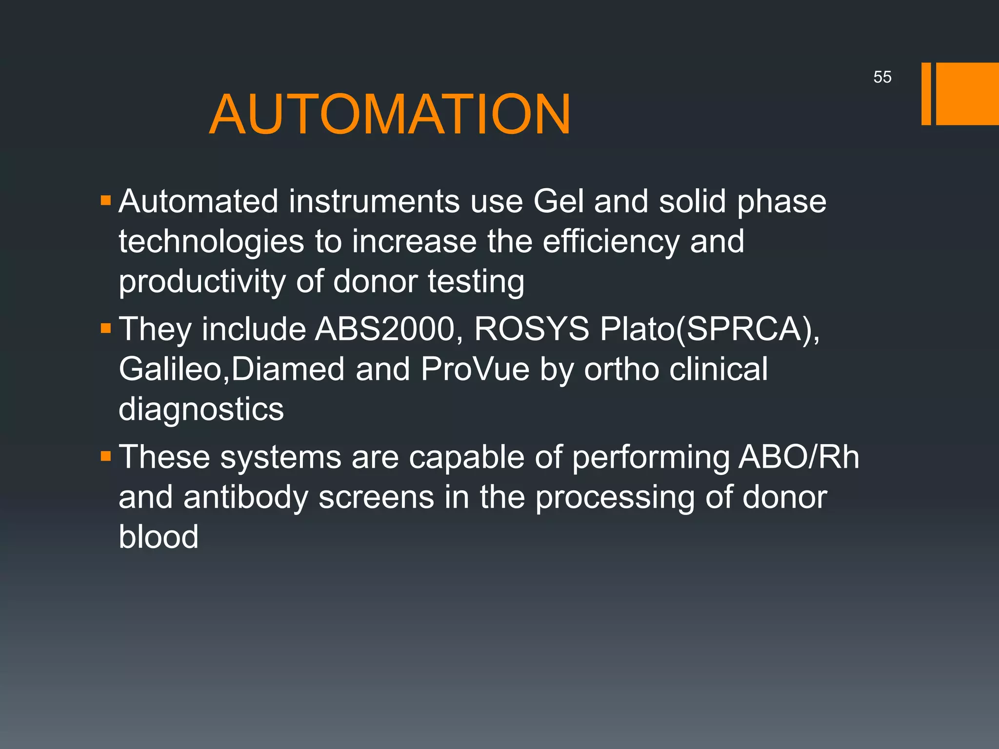 Automation in blood banking | PPTX