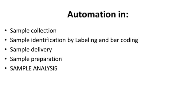 Automation in Clinical Biochemistry.pptx | Chemistry | Science