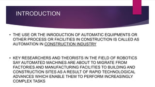 Automation in construction | PPTX