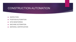 Automation in construction | PPTX