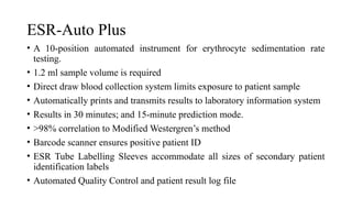 Automation in ESR and Urine analysis.pptx