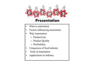 Automation in food industry | PPTX