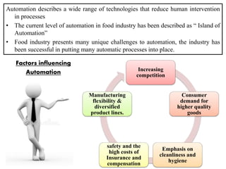 Automation in food industry | PPTX