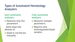 AUTOMATION IN HEMATOLOGY | PPTX