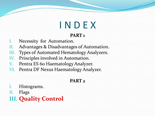 Automation in Hematology part 2 | PPTX | Blood Disorders | Diseases and ...