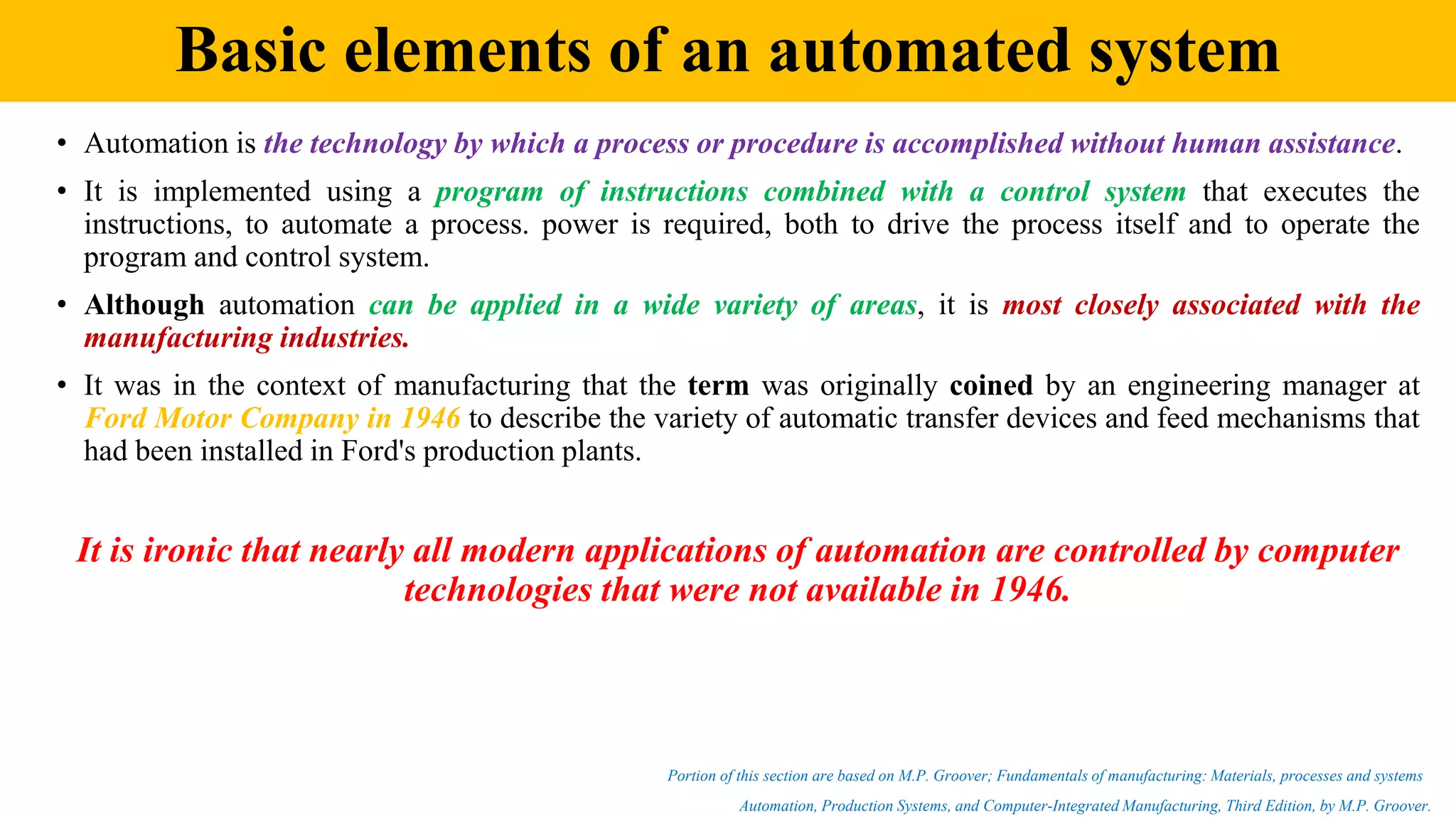 Automation in Manufacturing (Unit-2) by Varun Pratap Singh | PDF