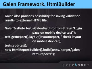 Automated layout testing using Galen Framework | PPTX