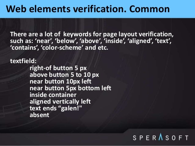 Automated layout testing using Galen Framework Automated layout testing using Galen Framework