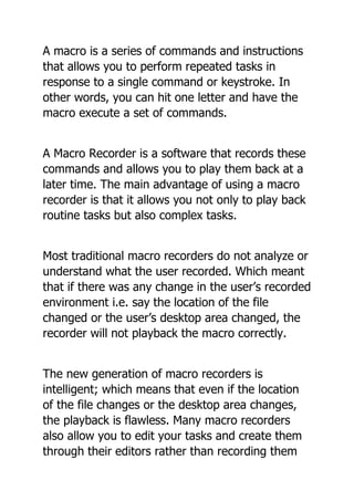 Automation macro recorder_ a_task_automation_tool | PDF