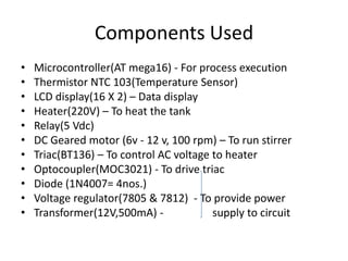 Automation of cstr using microcontroller gp11 | PPTX