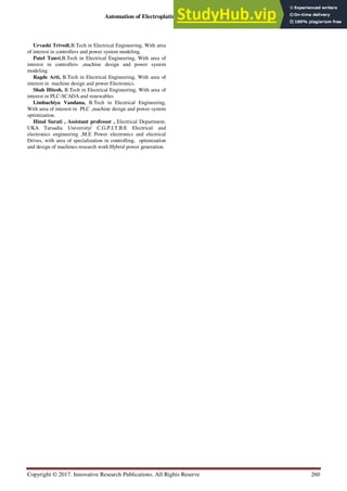 Automation Of Electroplating Technique Using P.L.C | PDF