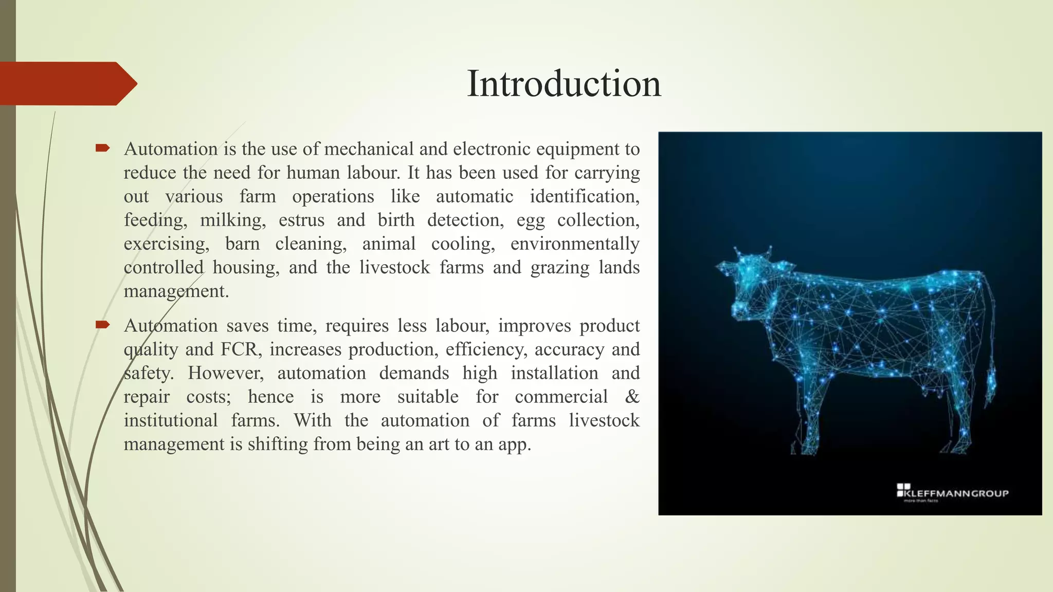 Automation of livestock production system | PPTX