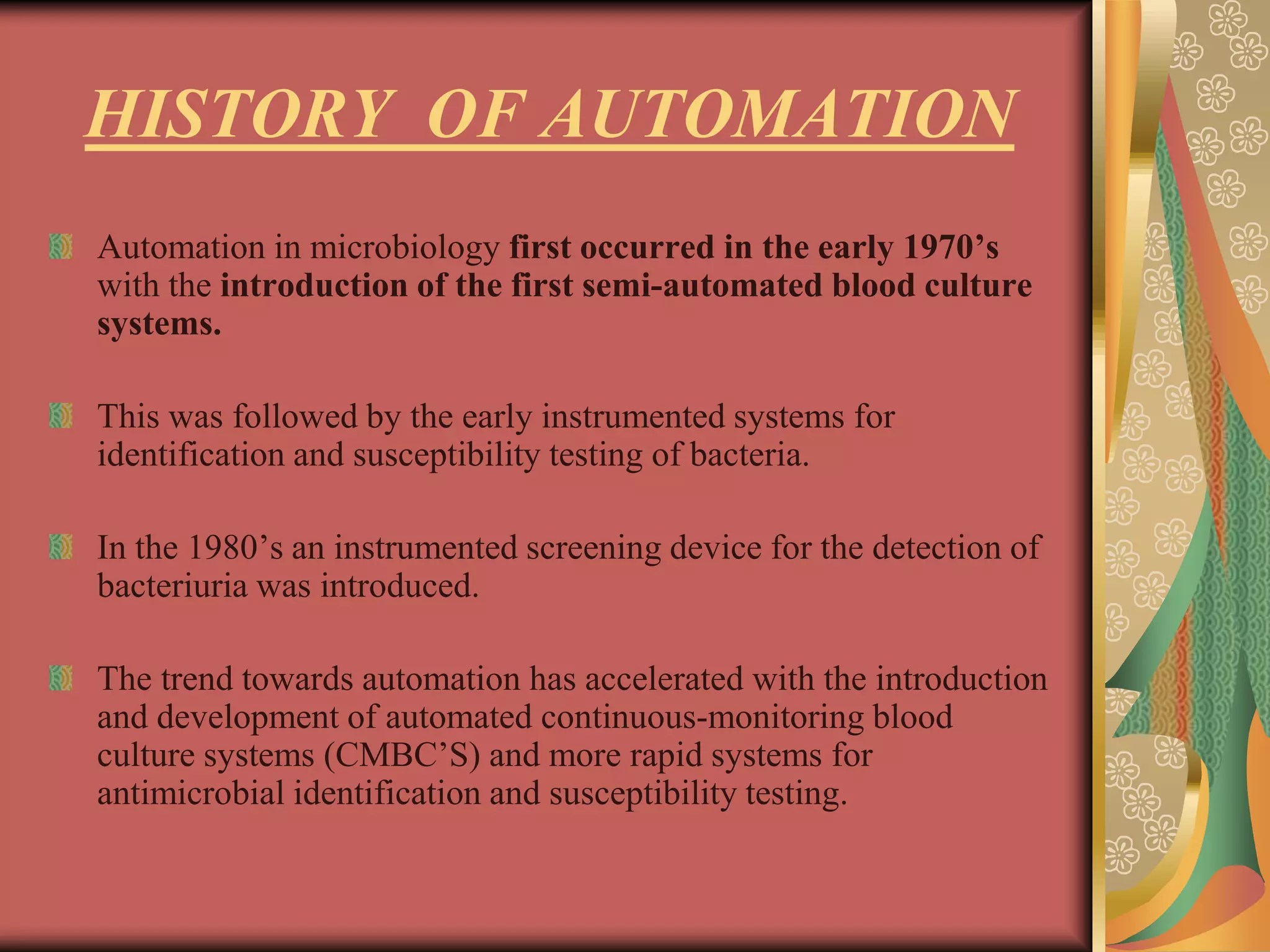 Automation of microbiology | PPT