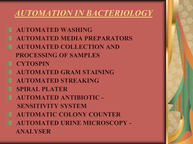 Automation of microbiology | PPT | Operating Systems | Computer ...