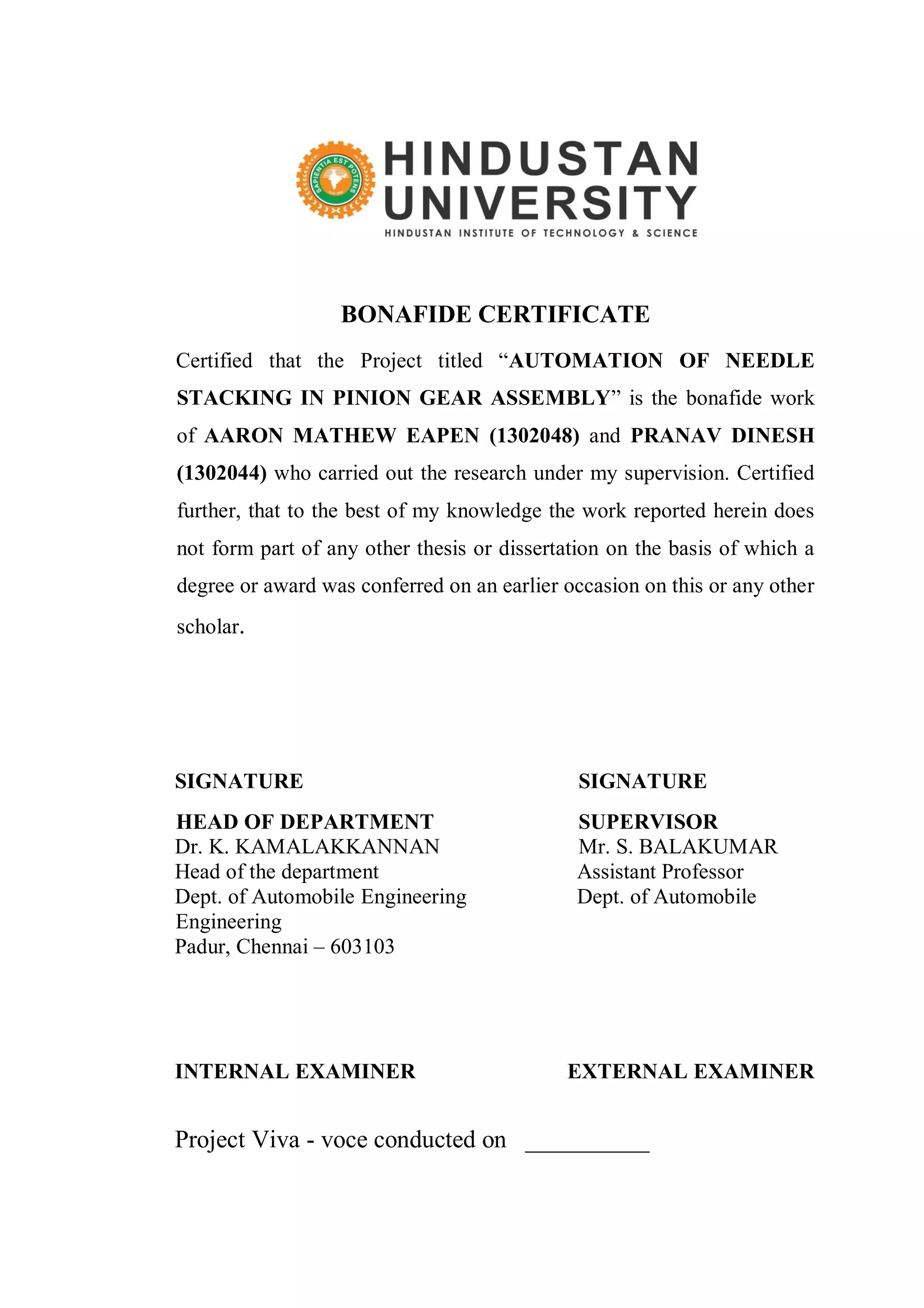 Automation of needle stacking in pinion gear | PDF