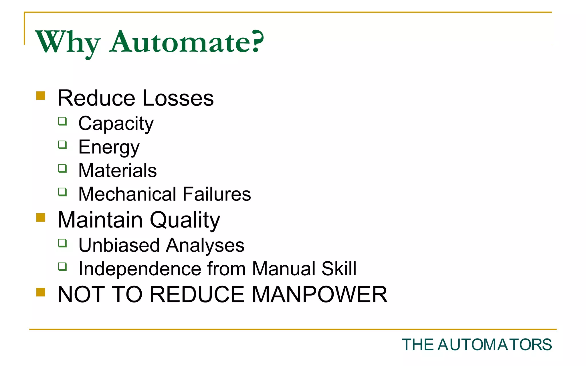 Automation or optimization | PPT