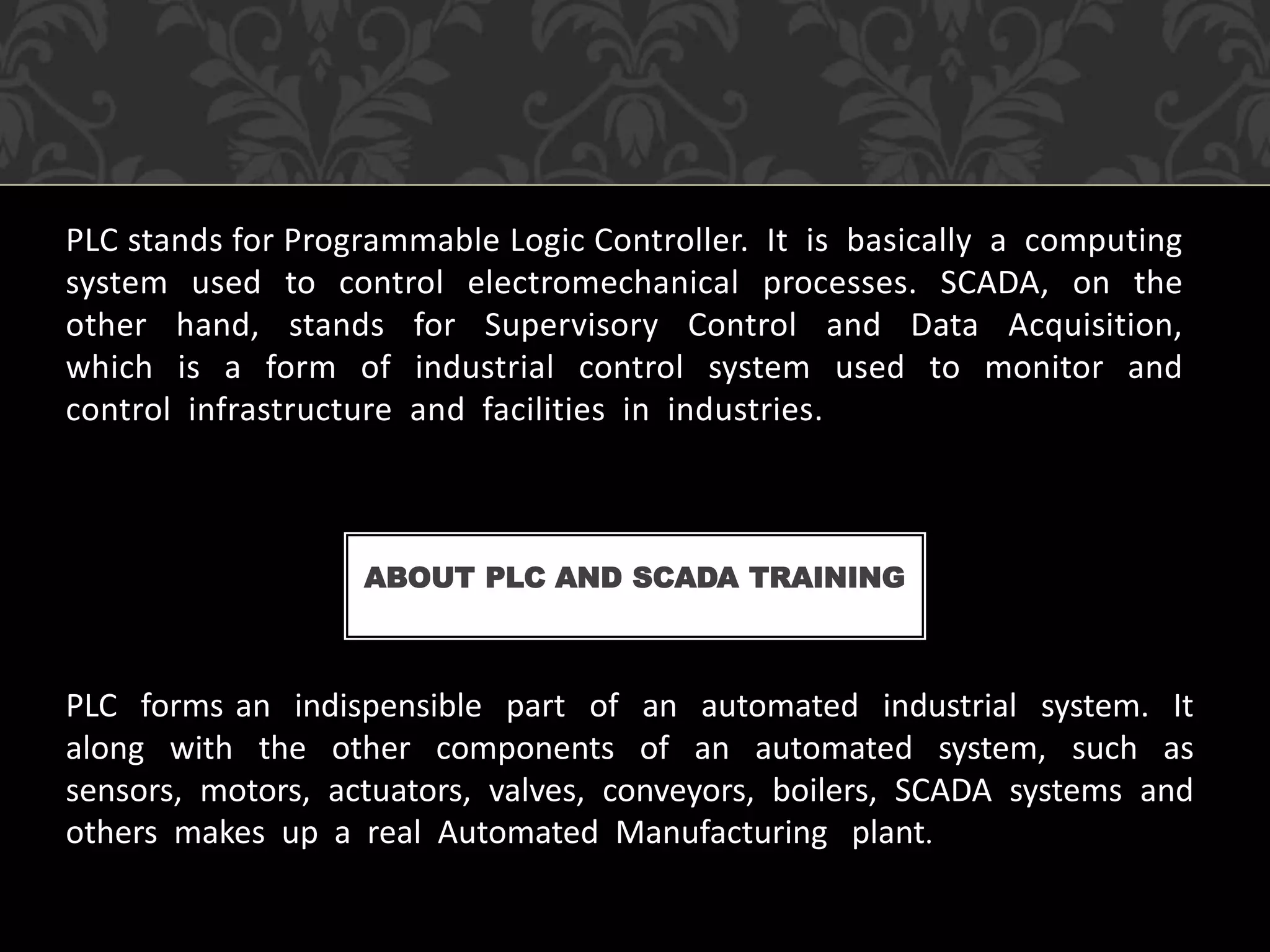 PLC and SCADA Training | PPT