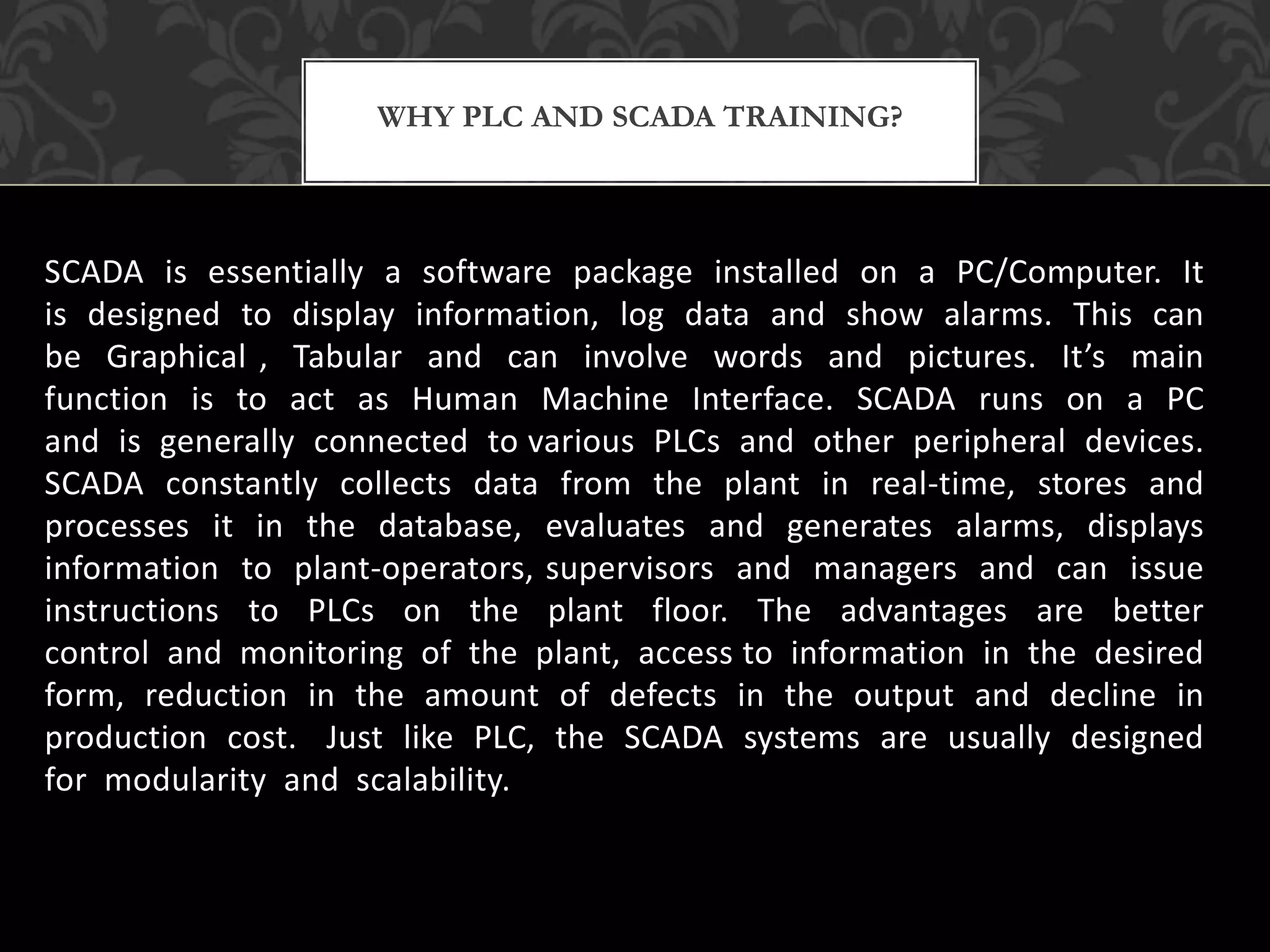 PLC and SCADA Training | PPTX