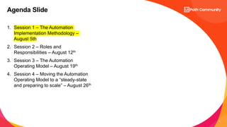 Automation Project Management and Operating Model 1: The Automation Implementation Methodology | PPT