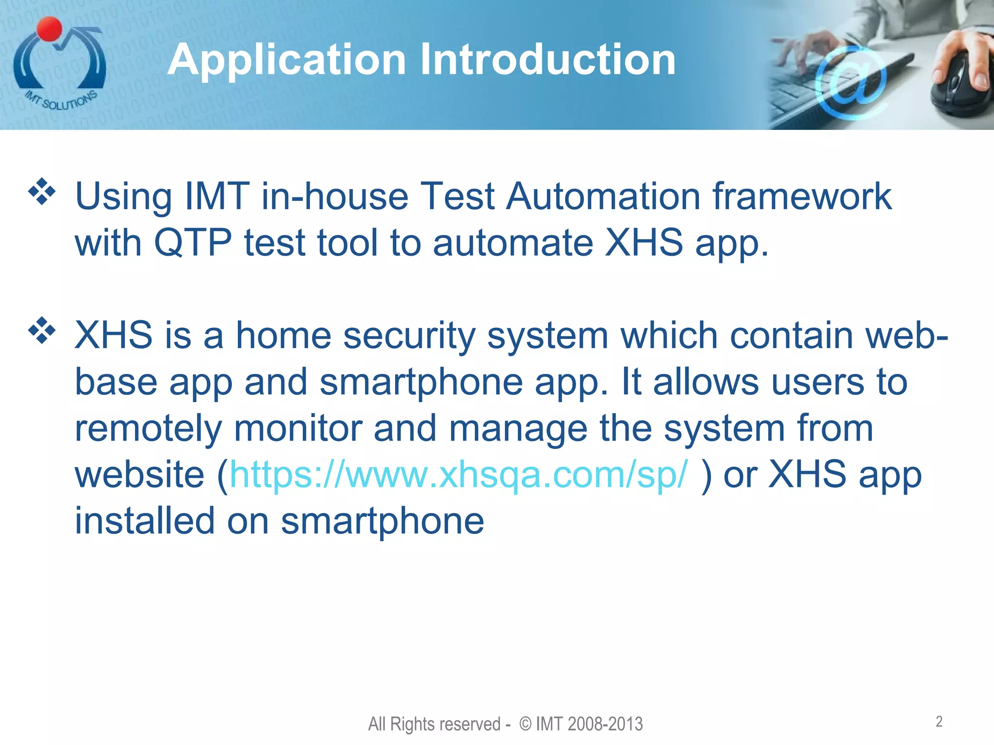 Automation sample 2 xhs application | PPT