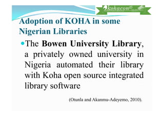 Automation software and its utilization in some libraries in nigeria | PPT